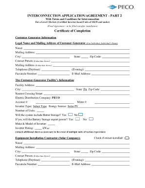 Fillable Online Get the free INTERCONNECTION APPLICATION/AGREEMENT - PART 2 Fax Email Print ...