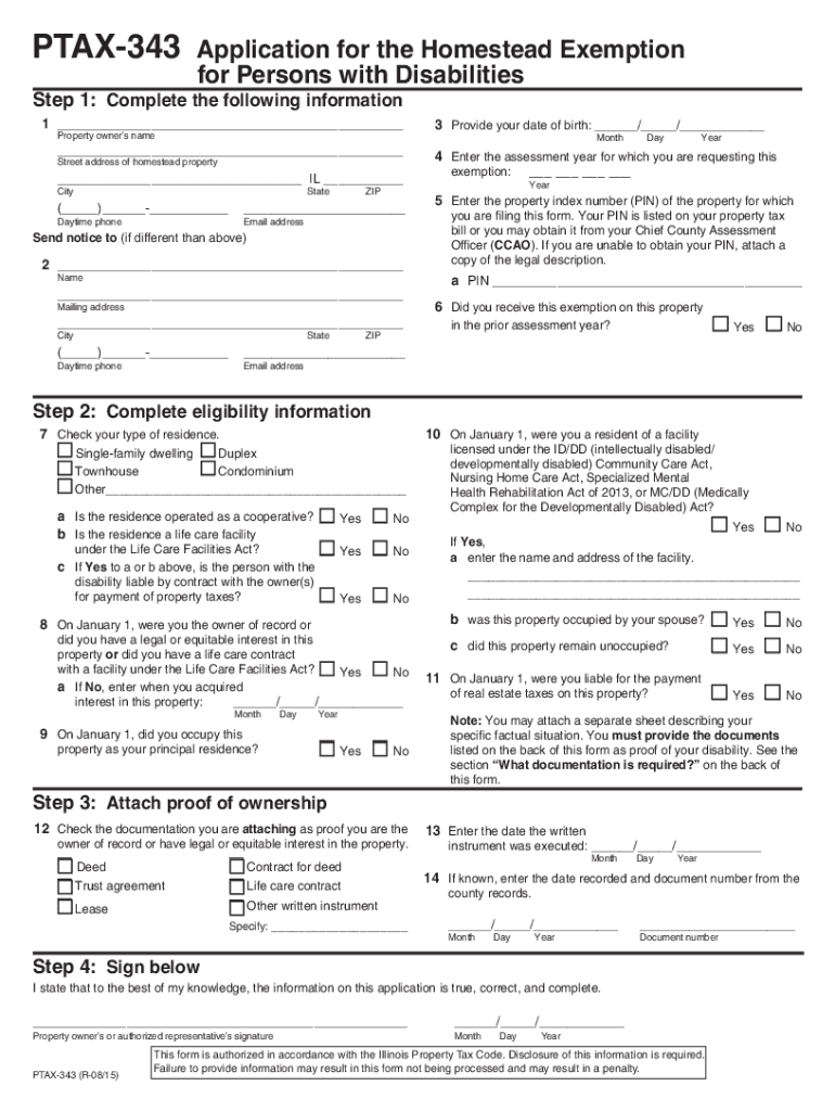 Fillable Online PTAX-343-A hysicians Statement for for Persons with ...