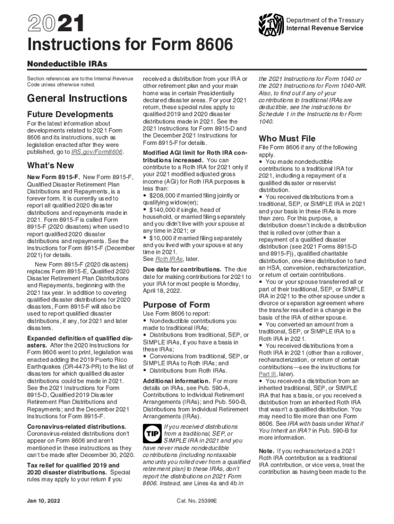 Fillable Online Fillable Online Instructions for Form 8606 - IRS.gov ...