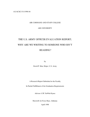 Fillable Online THE U.S. ARMY OFFICER EVALUATION REPORT; WHY ARE WE ...