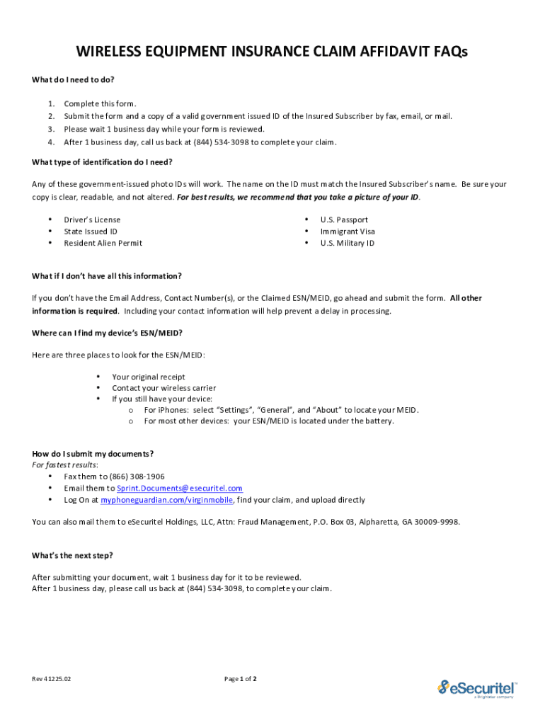 Fillable Online Claim Affidavit - Fill Out and Sign Printable PDF ...