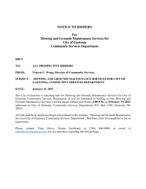 Fillable Online Bid Opportunity: Notice to Bidders - Turf Mowing ...