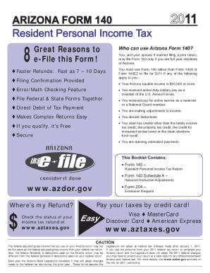 Fillable Online ARIZONA FORM 140 Resident Personal Income Tax Who can ...