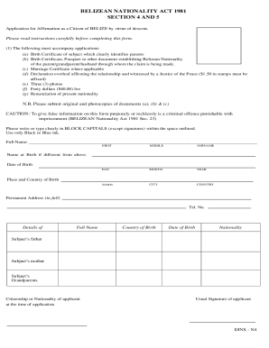 Fillable Online Belize Nationality - Fill and Sign Printable Template ...