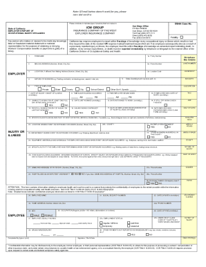 Fillable Online OSHA Case No. ICW GROUP EMPLOYERS REPORT OF INSURANCE ...