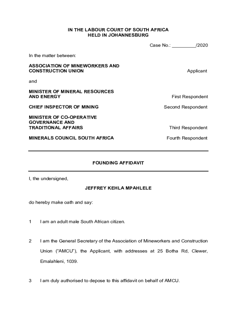 Fillable Online www.cogta.gov.zacgta2016wp-contentIN THE LABOUR COURT ...