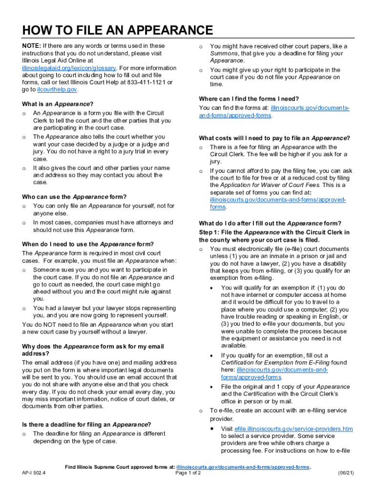 Fillable Online Illinois Standardized Forms - Approved - How to File an ...