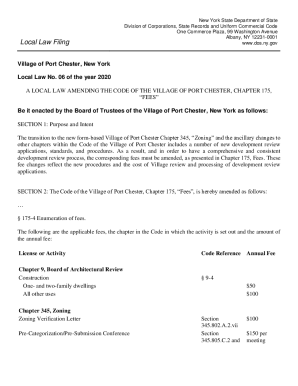 Fillable Online Local Law FilingDepartment of State Fax Email Print ...