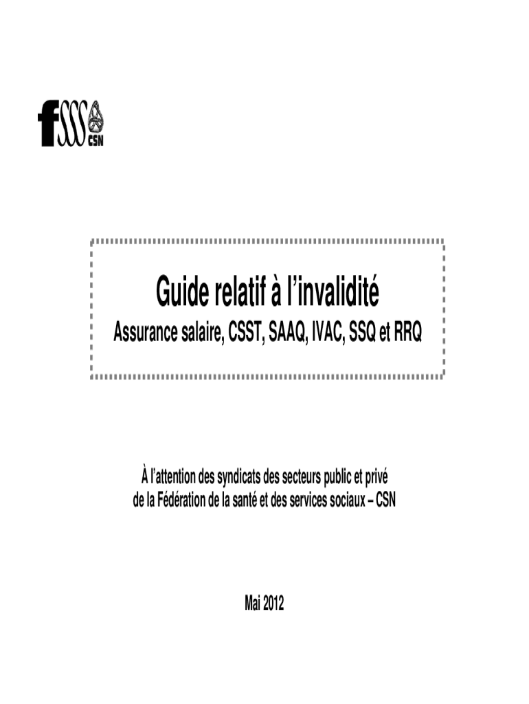 Fillable Online Aidela demande de prestations (invalidit)SSQ Assurance Fax Email Print - pdfFiller