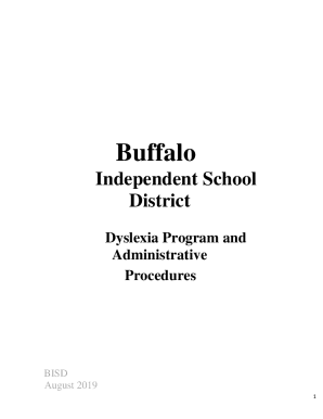 Fillable Online dyslexia program & administrative procedures - Buffalo ...