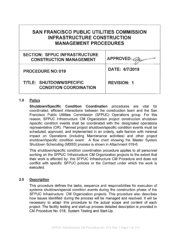 Fillable Online SAN FRANCISCO PUBLIC UTILITIES COMMISSION SECTION ...