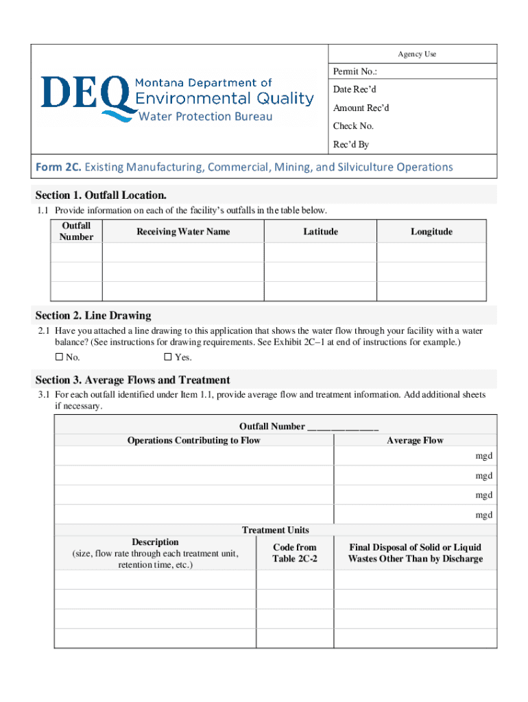 Fillable Online deq mt Fillable Online deq mt form a primary permittee ...