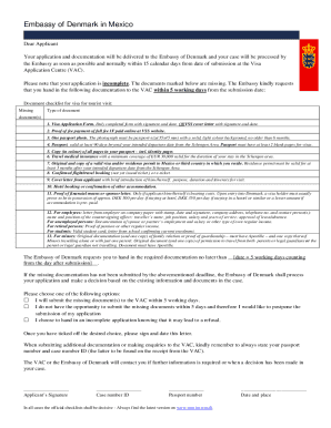 Fillable Online The Embassy Of Denmark, Accra Tourist Visa - Checklist ...