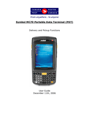 Fillable Online Symbol MC70 Portable Data Terminal (PDT) Fax Email ...