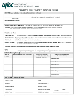 Fillable Online Employee Vehicle Use Policy - University of ...