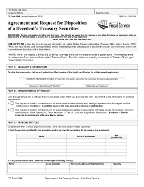 Fillable Online Form FS Form 5394 FS Form 5394 Agreement and Request ...