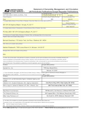 Fillable Online about.usps.comformsps3526PS 3526 Statement of Ownership ...