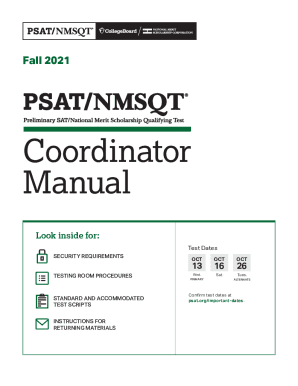 Fillable Online PSAT/NMSQT Coordinator ManualSAT Suite of ...