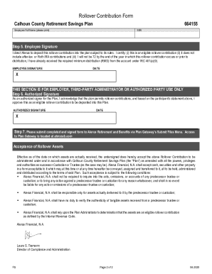 Fillable Online I direct Alerus to deposit this rollover contribution ...