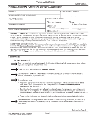 Fillable Online Mental residual functional capacity form pdf Fax Email ...