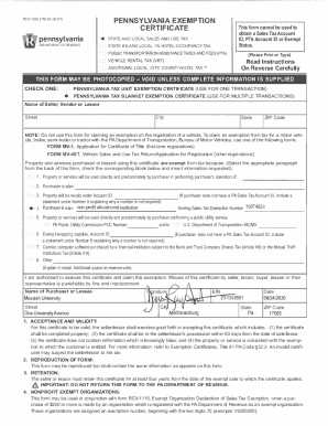 Fillable Online REV-1220 (TR) 05-20 (Fl) PENNSYLVANIA EXEMPTION ...