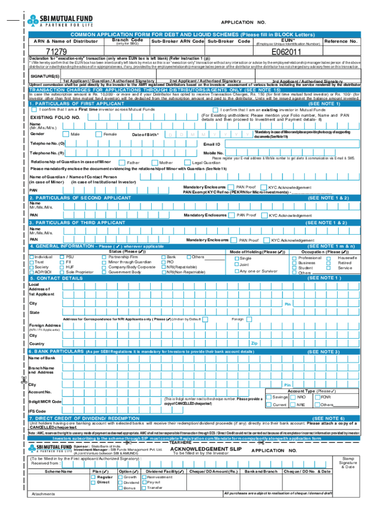 Fillable Online Aditya Birla Sun Life Mutual Fund Common Application Form Fax Email Print ...