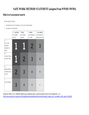 Fillable Online SAFE WORK METHOD STATEMENT (adapted from WWHS SWMS) Fax ...