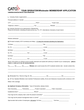 Fillable Online CATO Membership Application Form Tour Operator 2020.doc ...