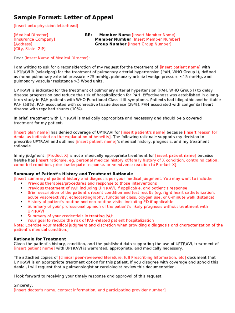25 Sample Appeal Letter For Health Claim - Free to Edit ... Doc ...