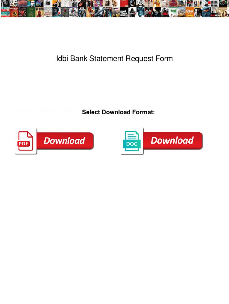 Fillable Online Idbi Bank Statement Request Form. Idbi Bank Statement ...