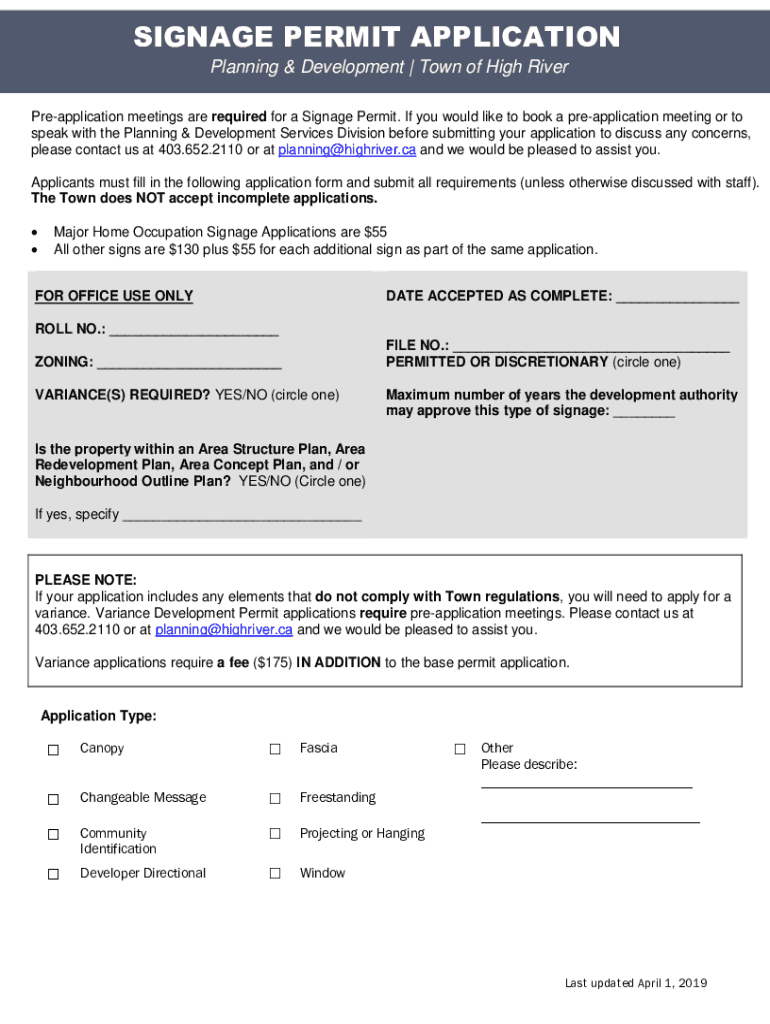 Fillable Online TEMPORARY COMMUNITY BANNER SIGNAGE PERMIT APPLICATION ...