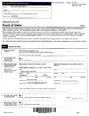 Fillable Online ATTACHMENT 1 for Proof of Claim PBF Holding Company ...