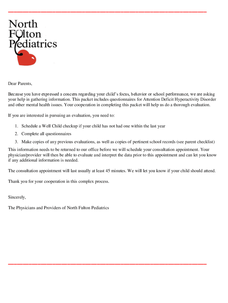 Fillable Online Parent Concerns Letter Templates - A Day In Our Shoes ...