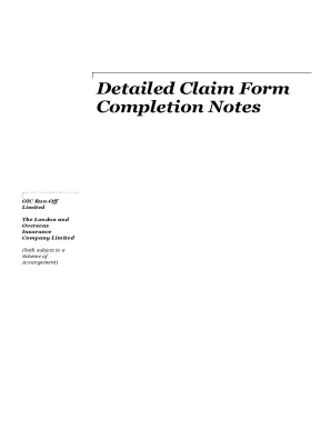 Fillable Online Detailed Claim Form Completion Notes.docx Fax Email ...