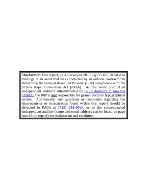 Fillable Online Disclaimer: This report, as required per 28 CFR ...