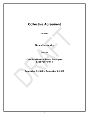 Fillable Online Fillable Online 4207 cupe Collective Agreement - CUPE ...