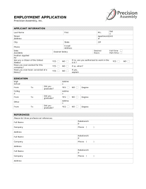 Online Sample Employment Application - LAWorks ... Doc Template | pdfFiller