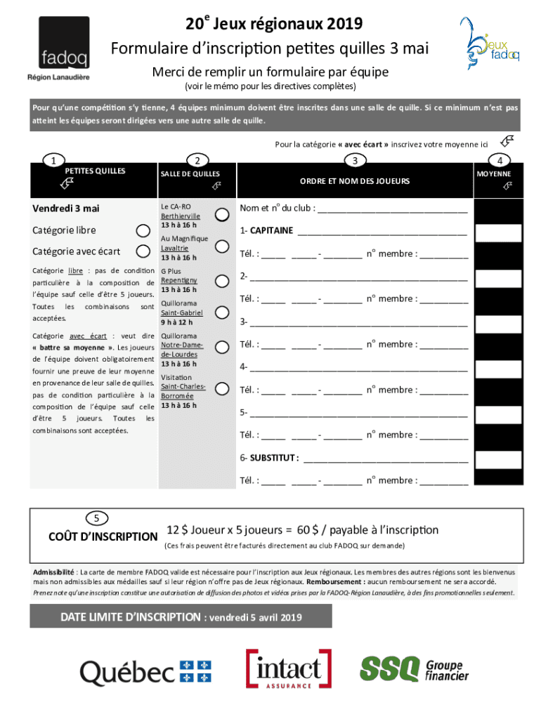 Fillable Online www.fadoq.ca wp-content uploads Jeux rgionaux 9 ...