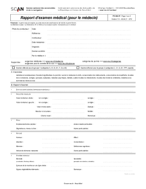 Fillable Online Rapport d'examen mdical (pour le mdecin) - SCAN Fax ...