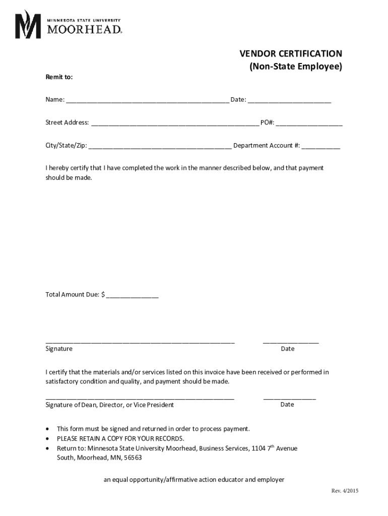 Fillable Online NEW VENDOR FORM RETURN www.riversideca.gov Finance ...