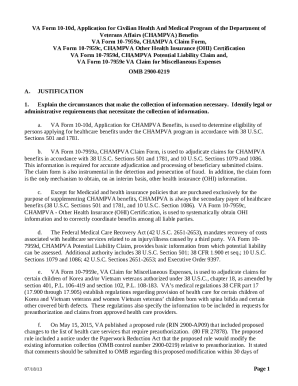 Fillable Online VA Form 10-10d, Application for Civilian Health And ...