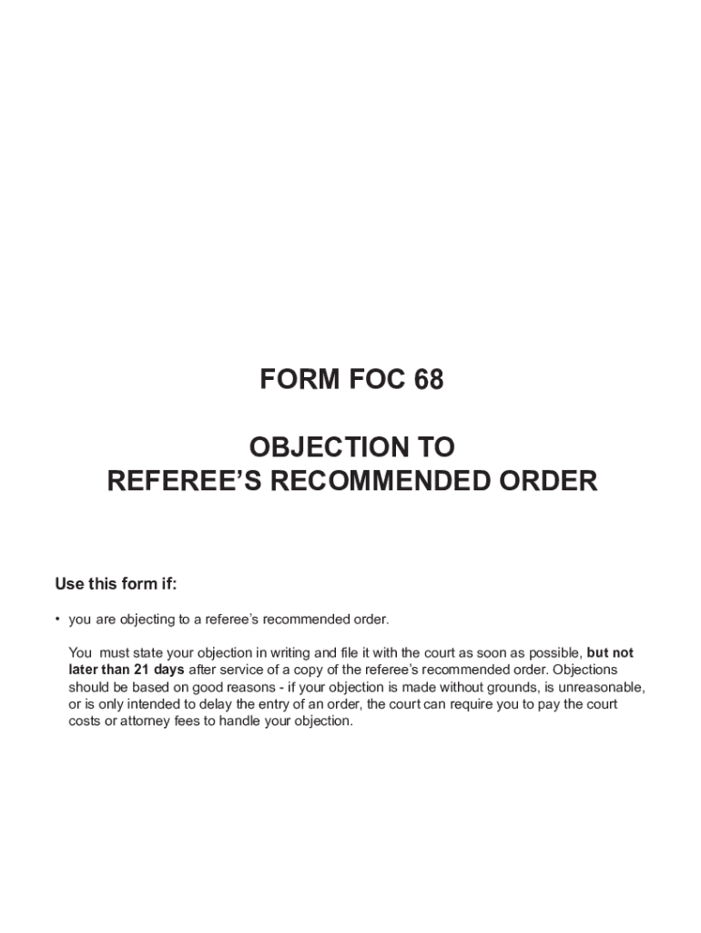 Fillable Online Fillable Online 1 FORM FOC 68 You must state your ...