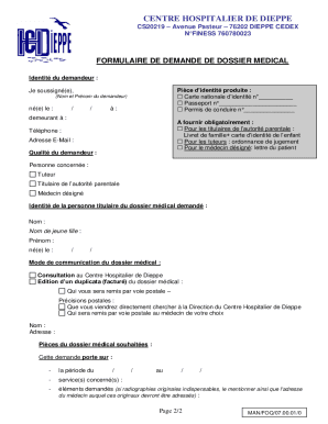 Fillable Online CENTRE HOSPITALIER DE DIEPPE INFORMATION AU PATIENT ET ...