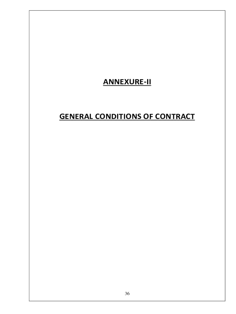 Fillable Online ANNEXURE-II GENERAL CONDITIONS OF CONTRACT Fax Email ...