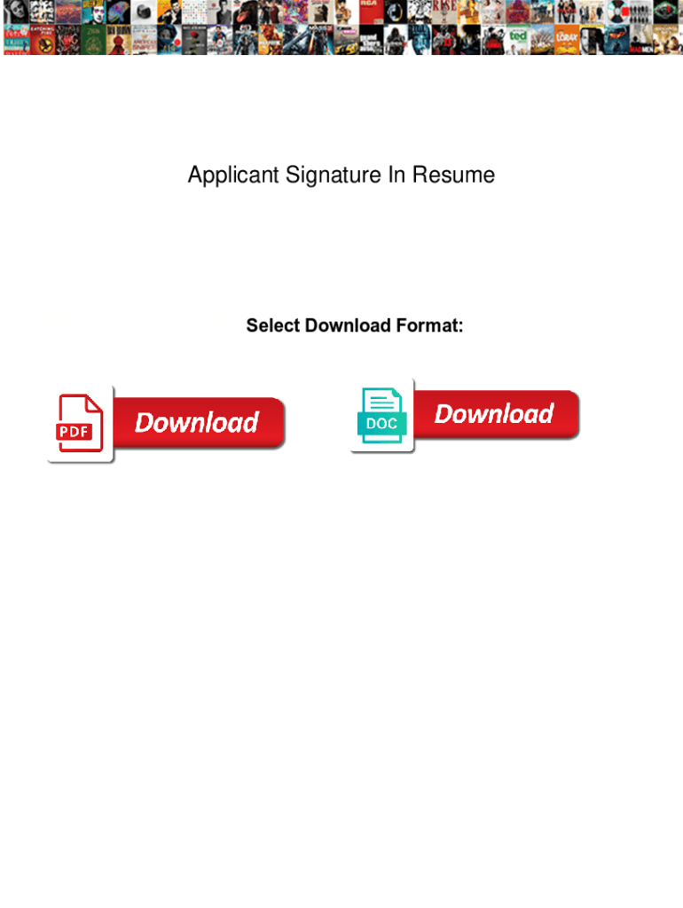 Fillable Online Applicant Signature In Resume. Applicant Signature In ...