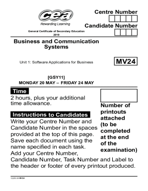 Fillable Online CCEA GCSE Specimen Assessment Materials for Business ...