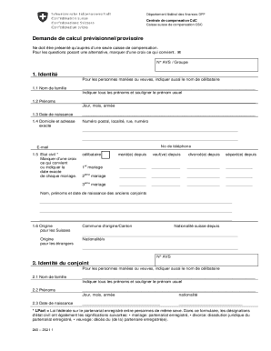 Fillable Online Centrale de compensation CdC Caisse suisse de ...