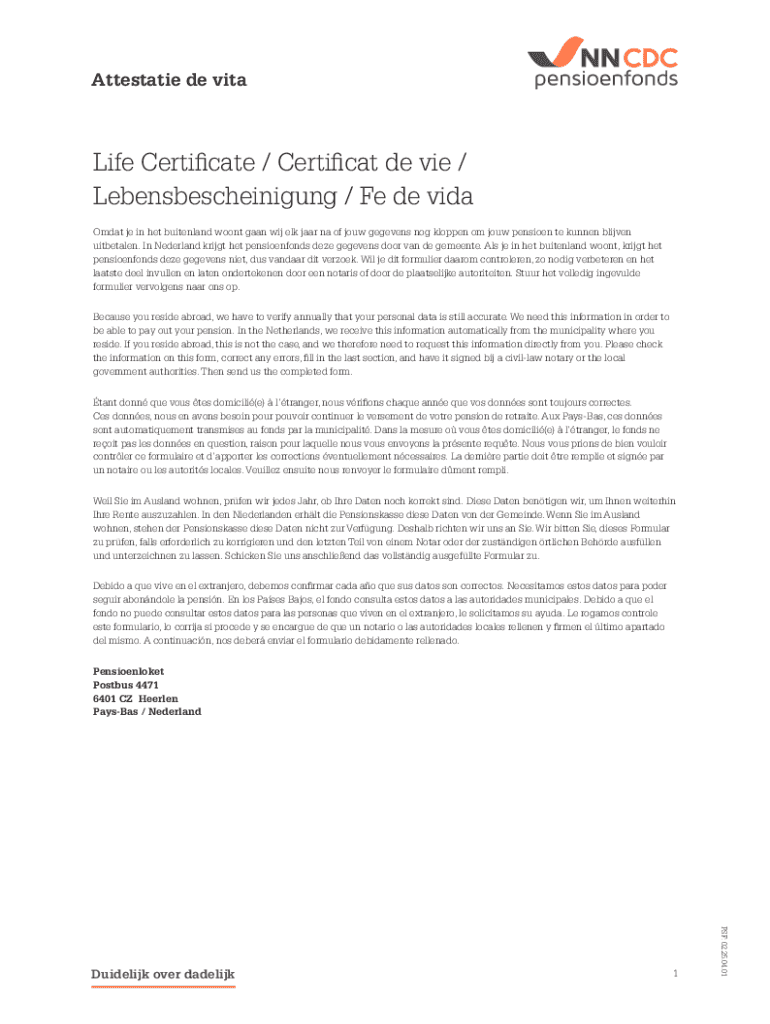 Fillable Online Life Certificate / Certificat de vie ...