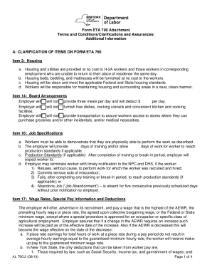 Fillable Online Fillable Online labor ny FORM ETA 790 Attachment #1 Fax ...