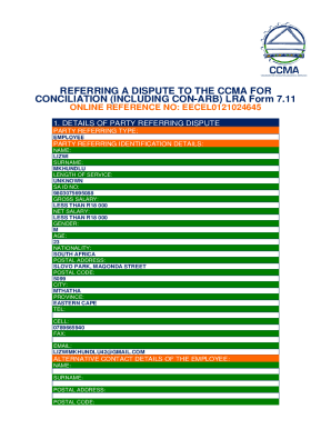 Fillable Online cmsonline.ccma.org.za EECEL0121024645LRA711REFERRING A ...